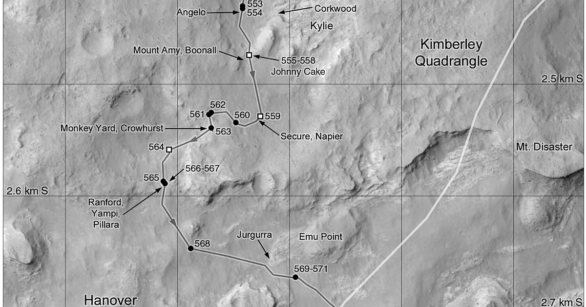 Phil Stooke's Curiosity Route Map Section 5:… | The Planetary Society