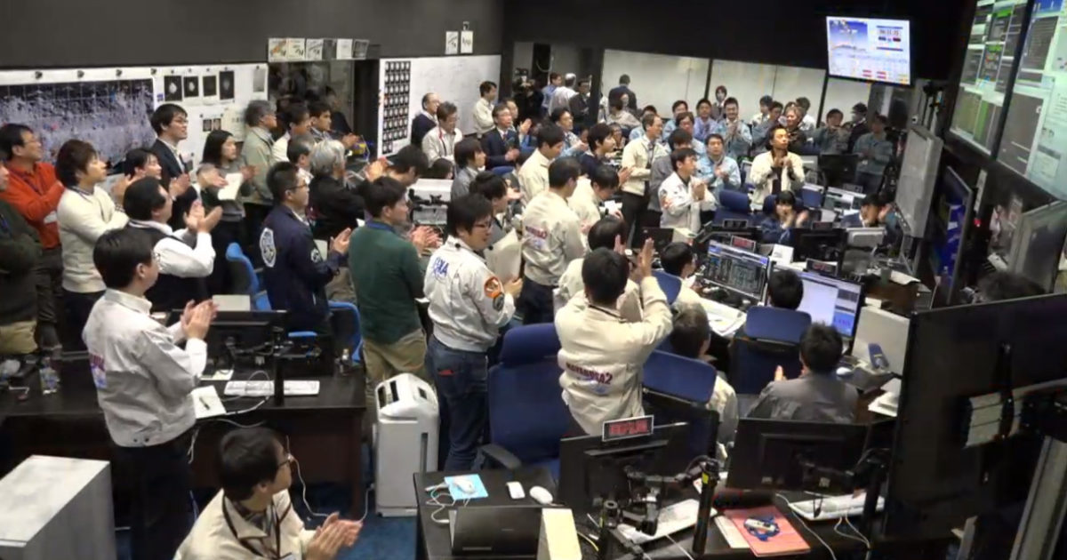 Celebration in Hayabusa2 mission control room… | The Planetary Society