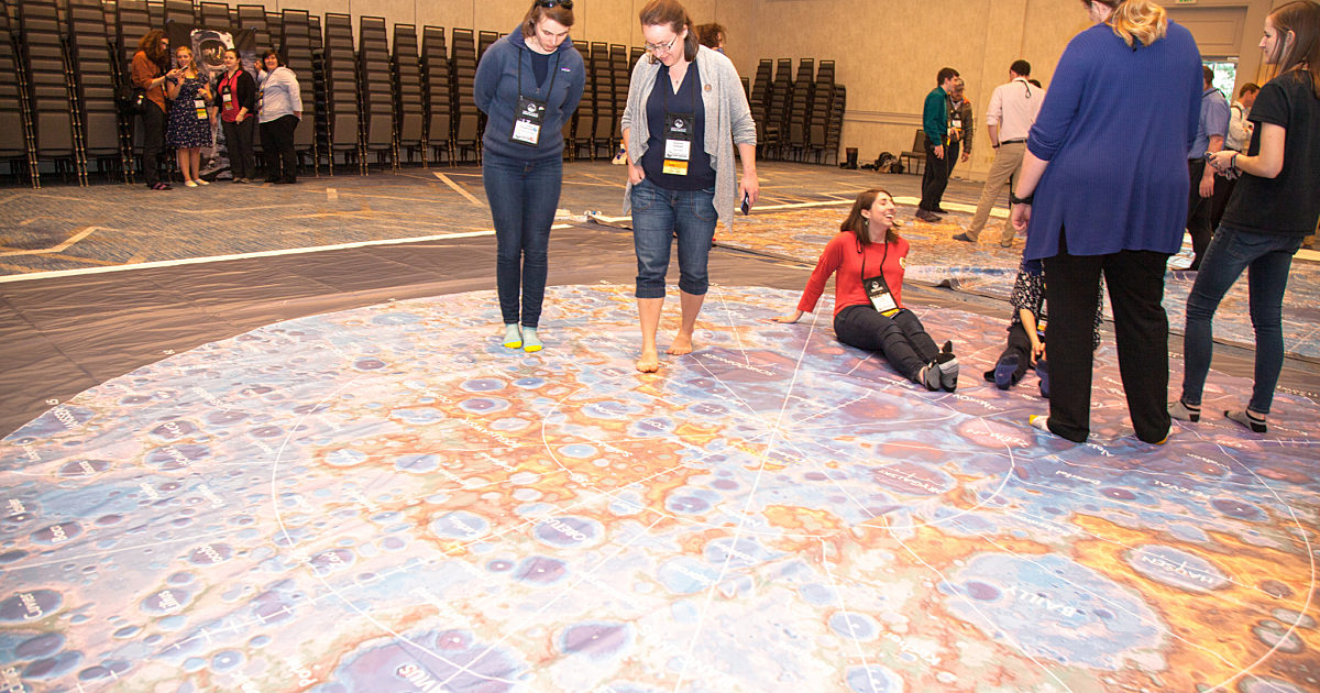 Giant Moon map at the 2019 Lunar and… | The Planetary Society