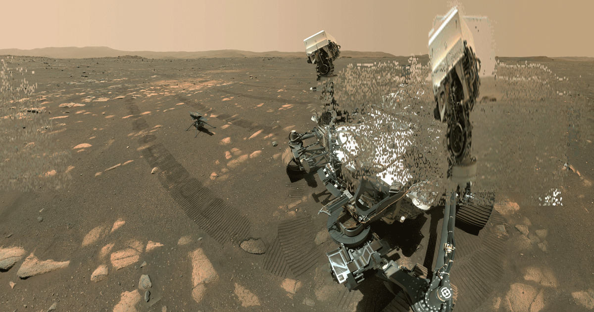 Perseverance Looking Down at Ingenuity | The Planetary Society