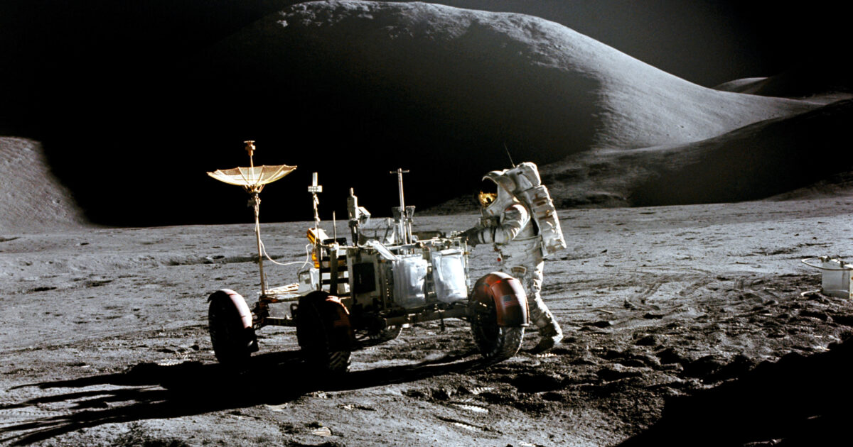 Jim Irwin With Apollo 15 S Lunar Roving The Planetary Society