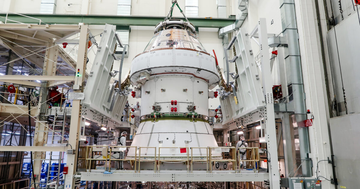 Orion stacked for testing | The Planetary Society