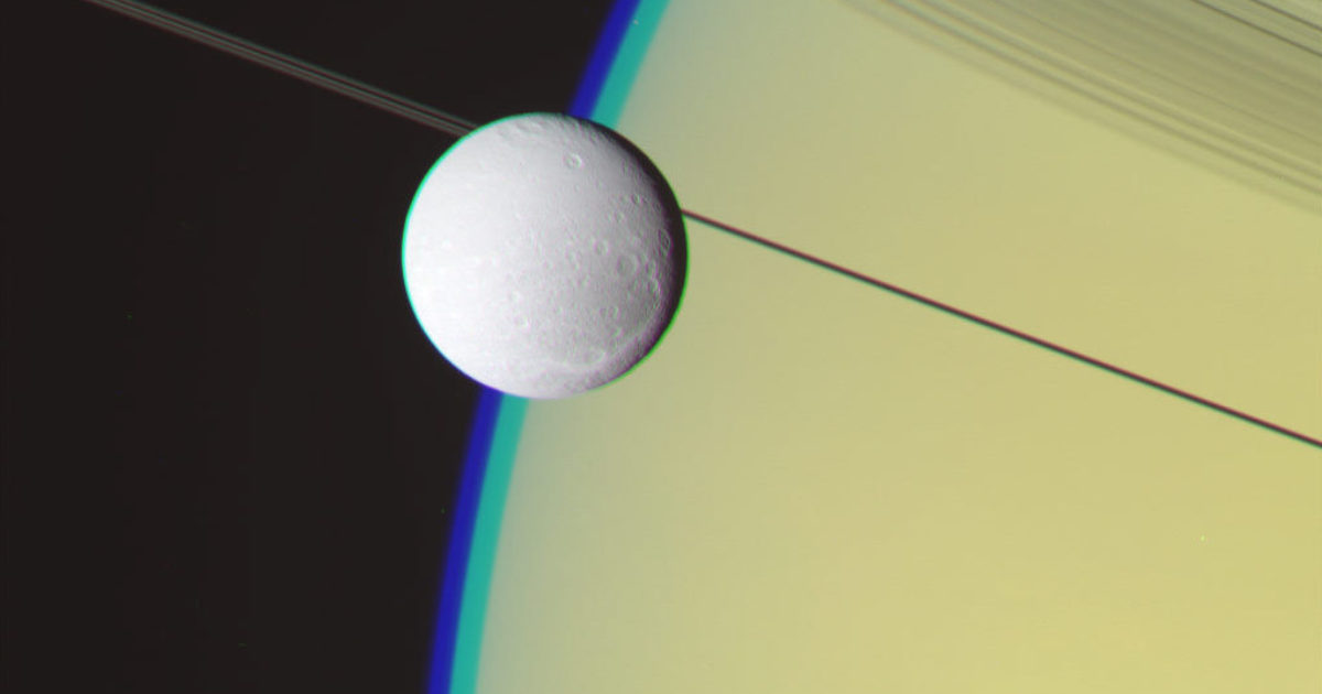 RGB color image processing: Dione and Saturn,… | The Planetary Society