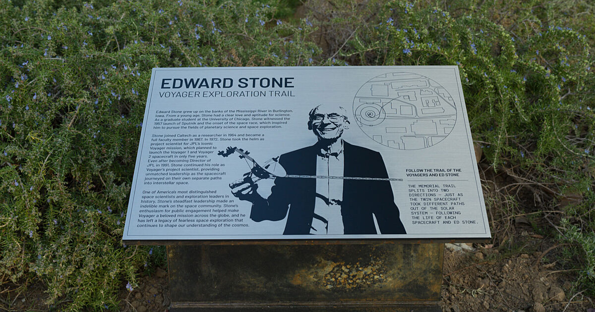 Ed Stone Voyager Exploration Trail plaque | The Planetary Society