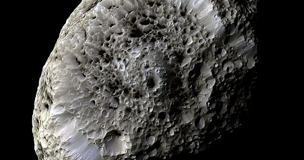 Color mosaic of Hyperion | The Planetary Society