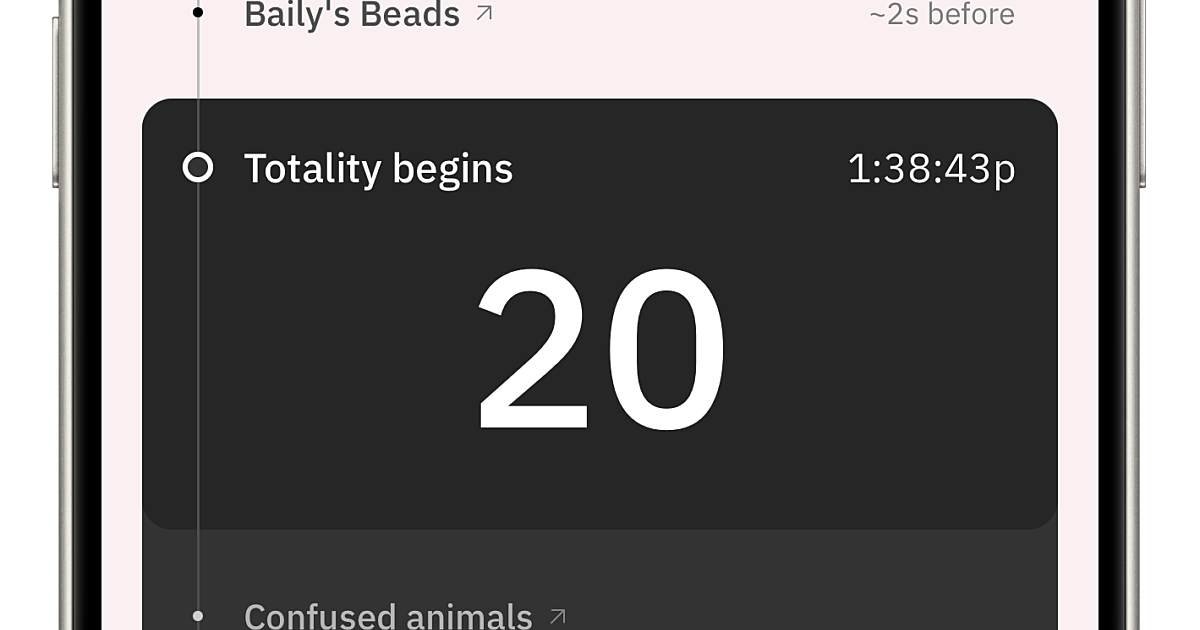 The Eclipse App countdown screen | The Planetary Society