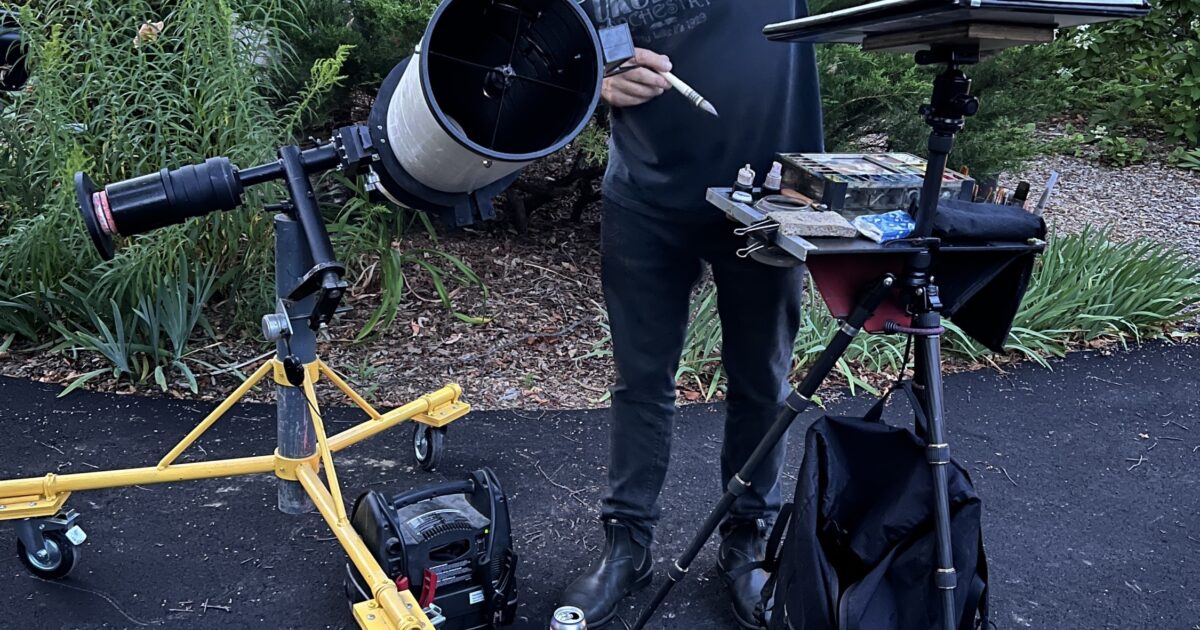 Thomas Bucci painting with his telescope | The Planetary Society