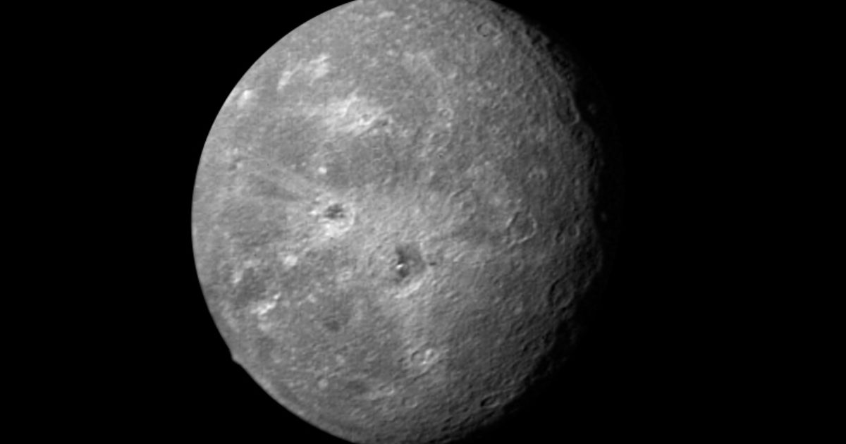 Global view of Oberon from Voyager 2 | The Planetary Society