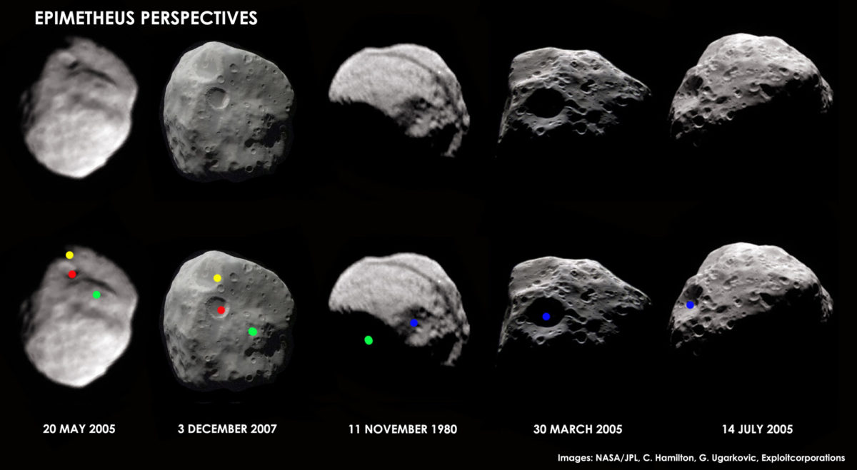 Views of Epimetheus from Cassini and Voyager | The Planetary Society