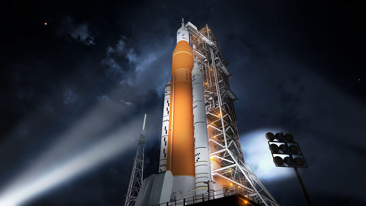 SLS with 2017 booster markings | The Planetary Society