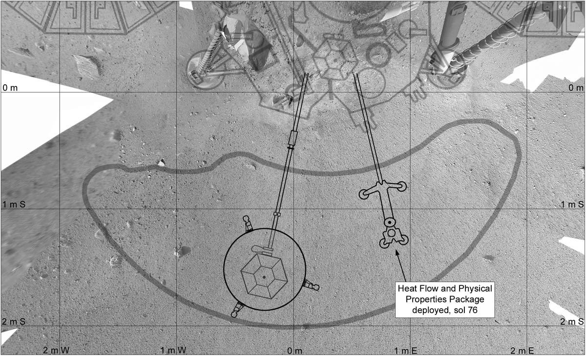 InSight workspace map as of sol 76, after HP3… | The Planetary Society