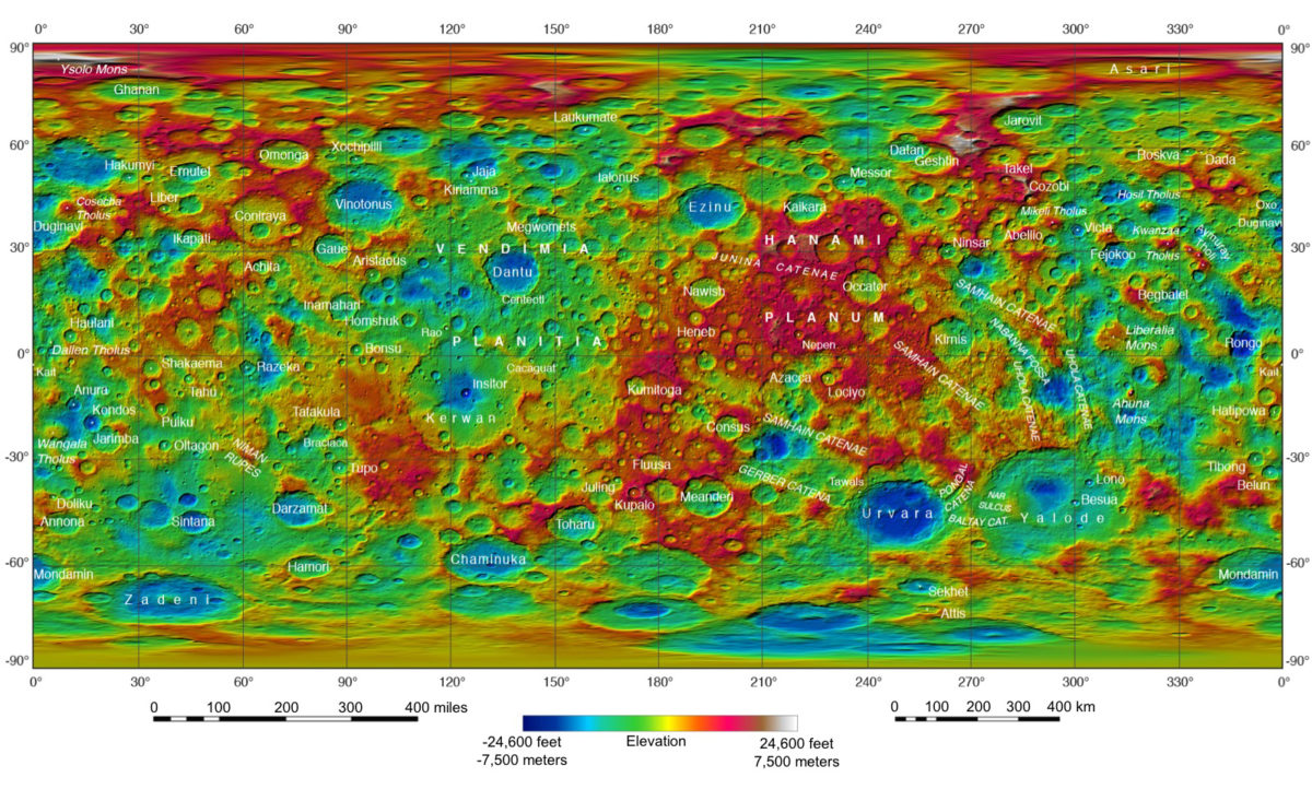 Topographical map of Ceres | The Planetary Society