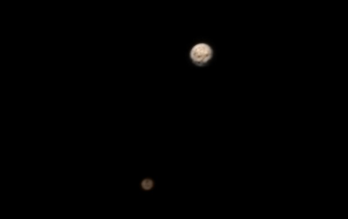Pluto and Charon in color: LORRI + MVIC, June… | The Planetary Society