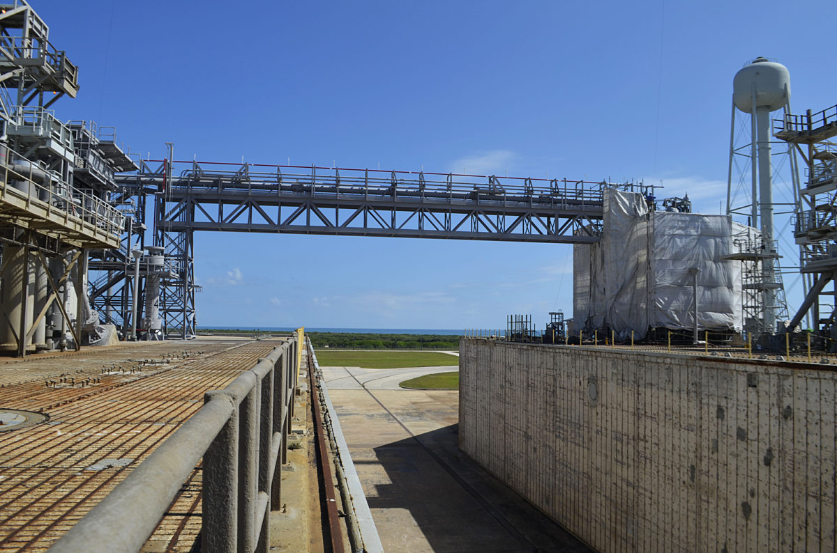 Pad 39B flame trench, looking northward | The Planetary Society