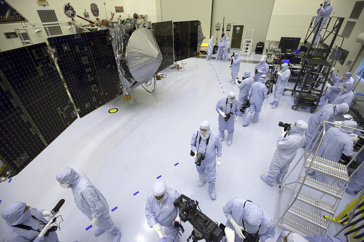 MAVEN with solar panels open in the clean… | The Planetary Society