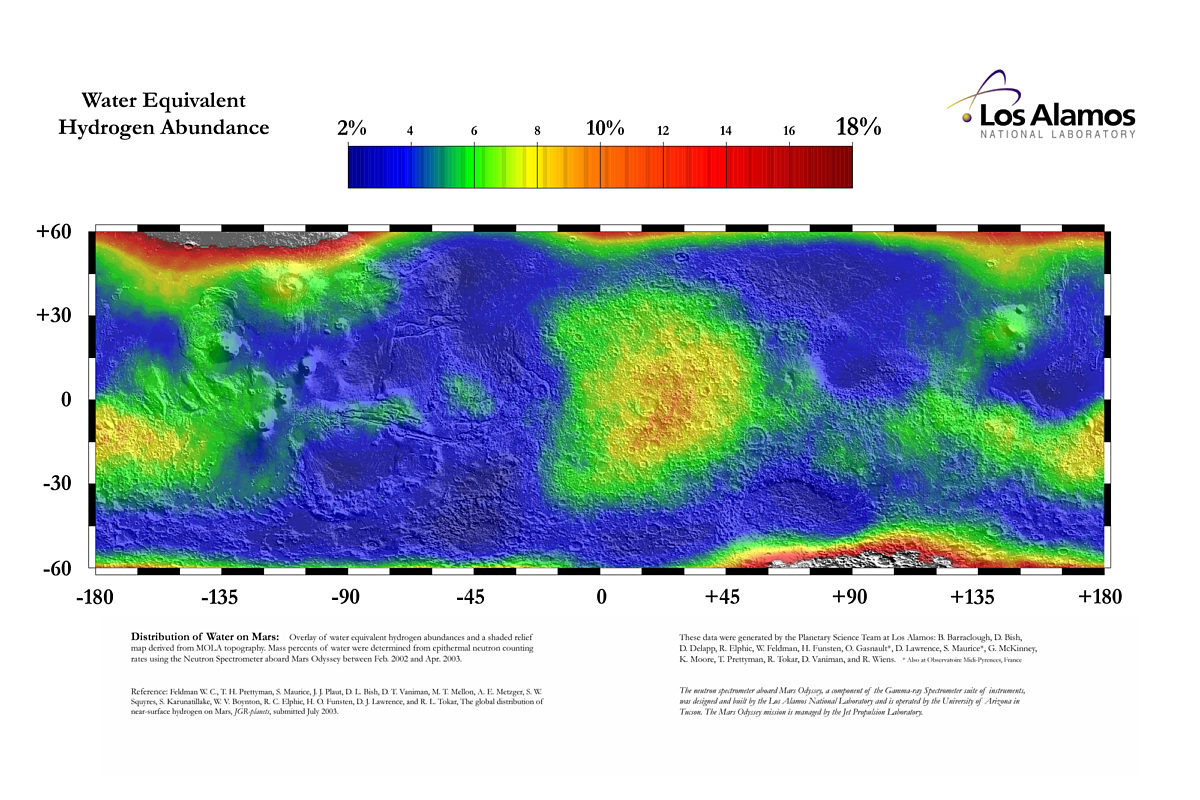 Distribution of subsurface water on Mars from… | The Planetary Society