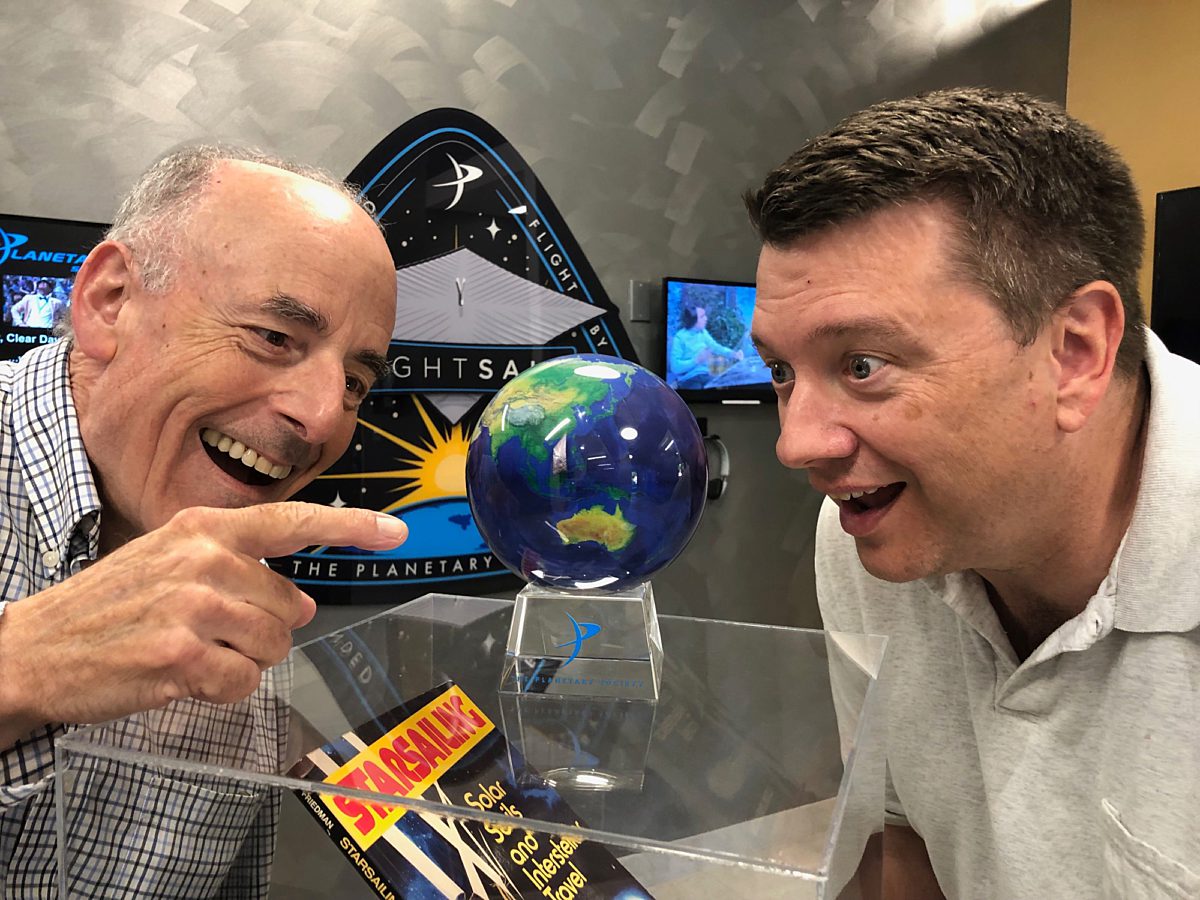 Mat Kaplan and Bruce Betts with Mova Earth… | The Planetary Society