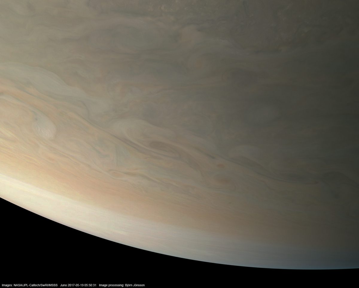 Northern limb of Jupiter from Juno | The Planetary Society