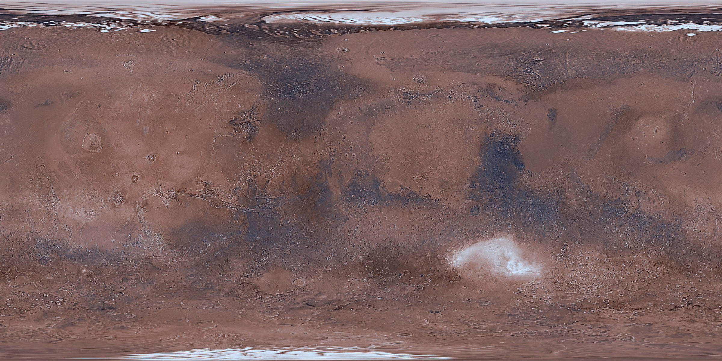 Color map of Mars: Viking Orbiter MDIM 2.1 | The Planetary Society