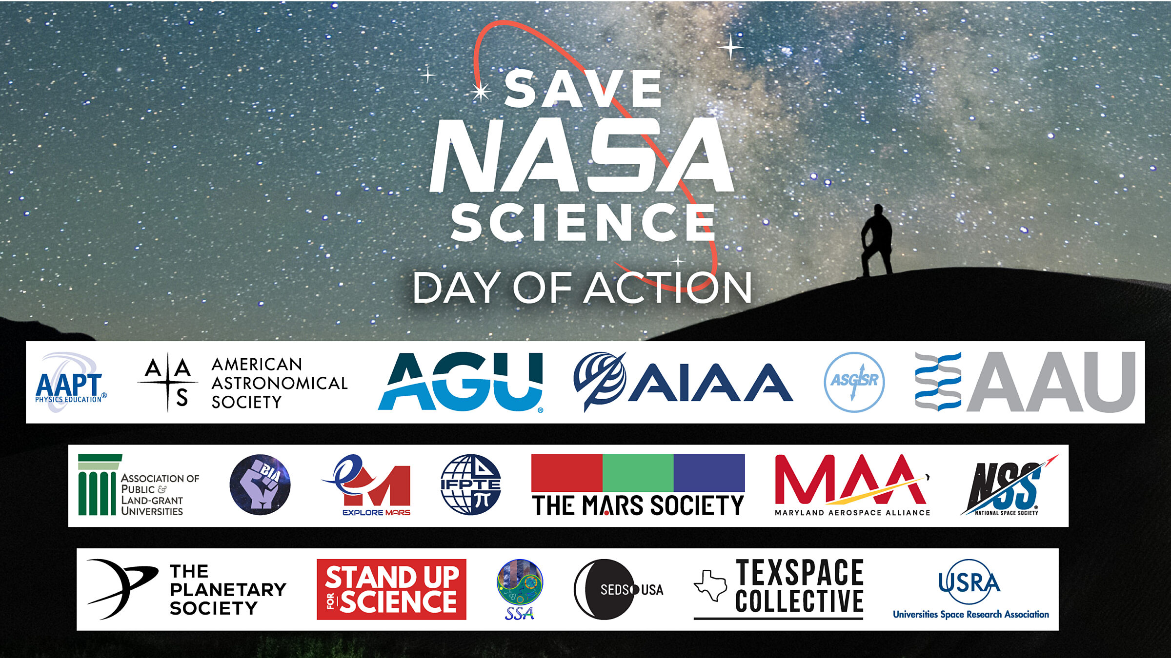 Save NASA Science Day of Action group logos | The Planetary Society