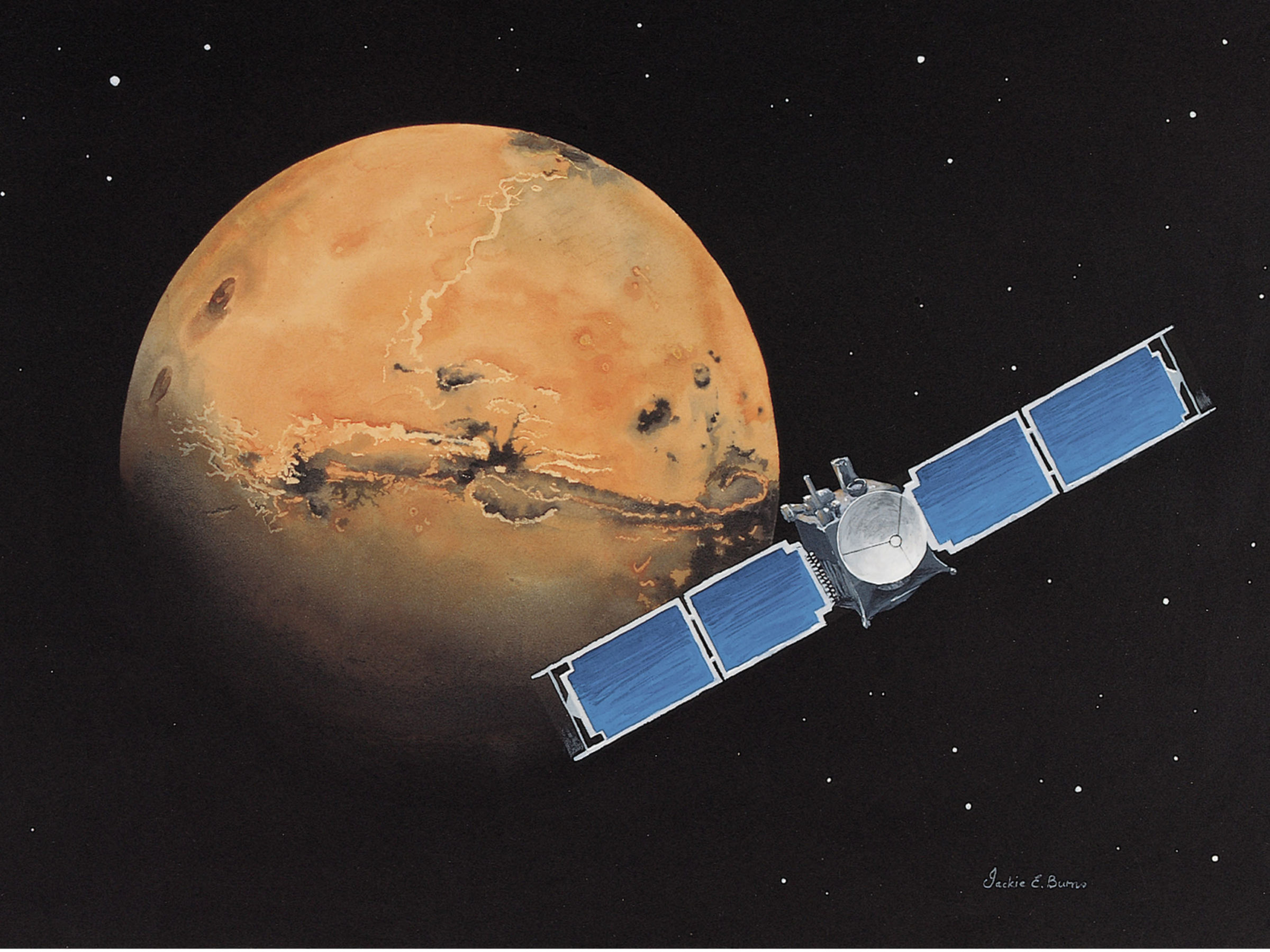 Mars Global Surveyor art by Jackie Burns | The Planetary Society