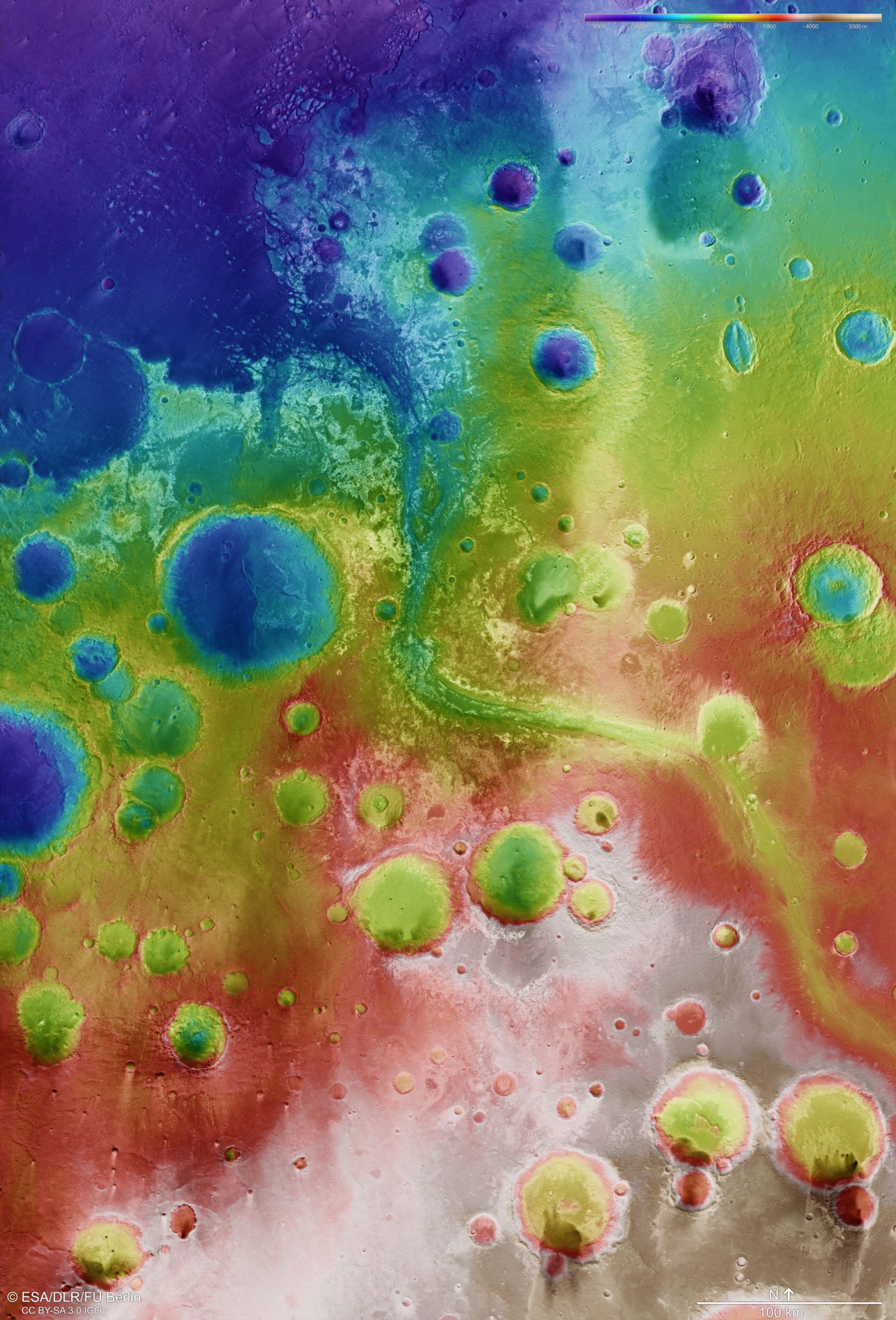 False color image of the topography of the… | The Planetary Society