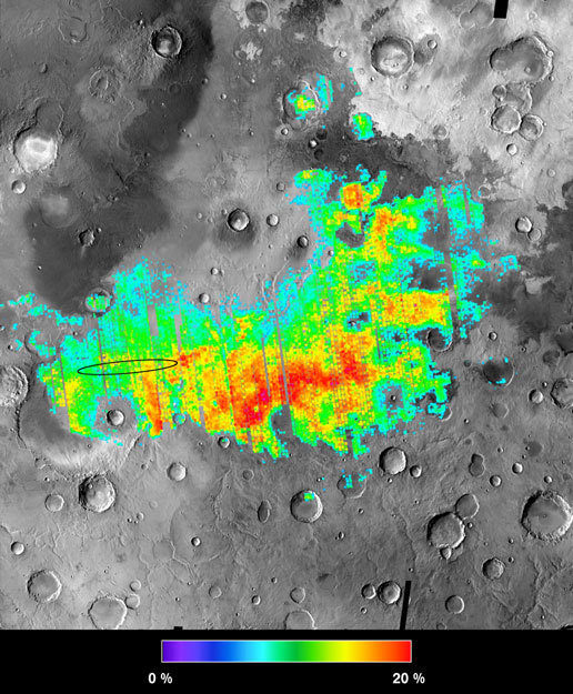 TES map of hematite in Meridiani | The Planetary Society