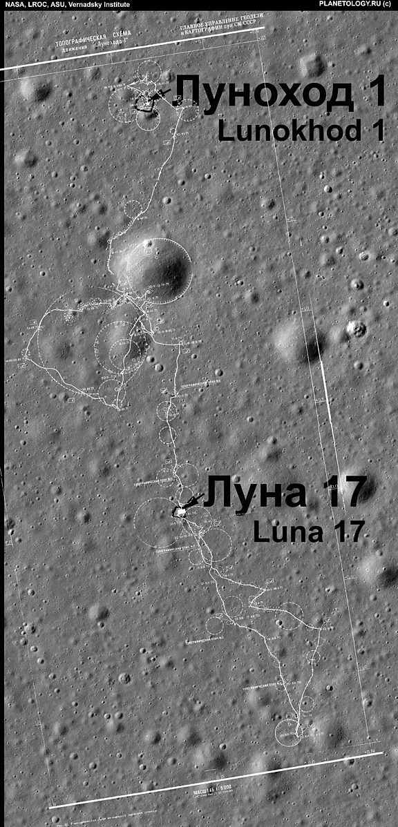 Lunokhod 1's path as seen from LROC | The Planetary Society