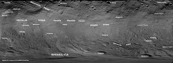 Vesta's place names as of January 2012… | The Planetary Society