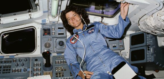 Sally Ride in space aboard Space Shuttle… | The Planetary Society