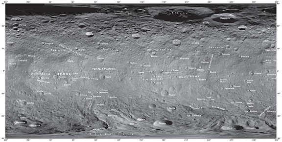 Vesta's place names as of September 2014 | The Planetary Society