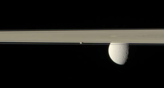 Prometheus, Rhea, and the rings | The Planetary Society