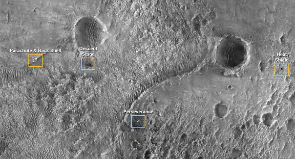 Perseverance rover landing components | The Planetary Society