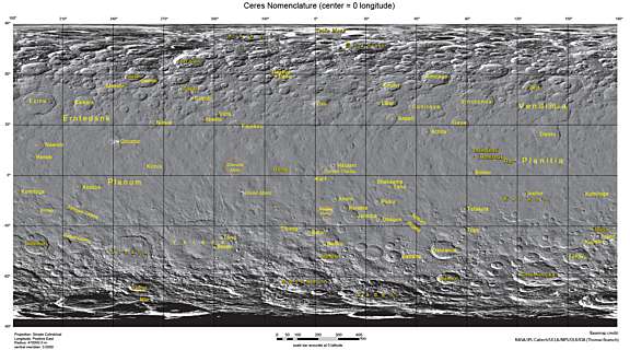Ceres map with nomenclature as of February… | The Planetary Society