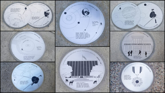 Plaques marking the Ed Stone Voyager… | The Planetary Society