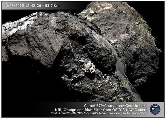 Comet 67P in color: Ash Region of Large Lobe | The Planetary Society
