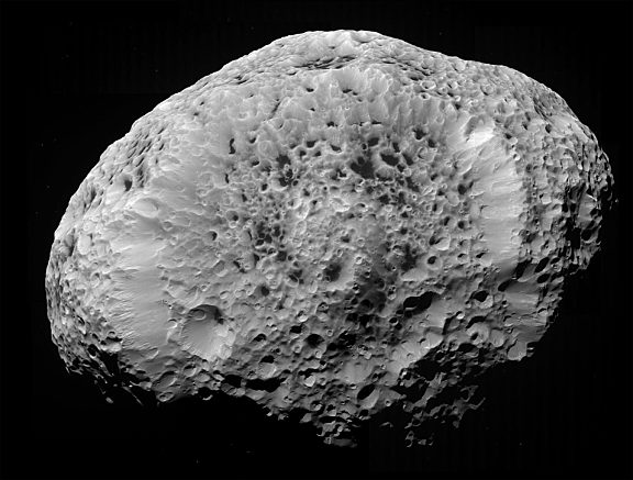 Global view of Hyperion (context) | The Planetary Society