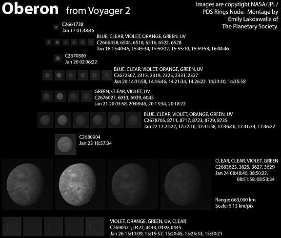 Voyager 2's Oberon image catalog | The Planetary Society