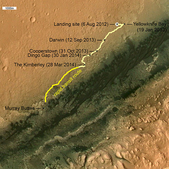 Curiosity route map: Wide view (updated to… | The Planetary Society