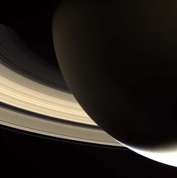 Sunlit rings, nightside Saturn | The Planetary Society