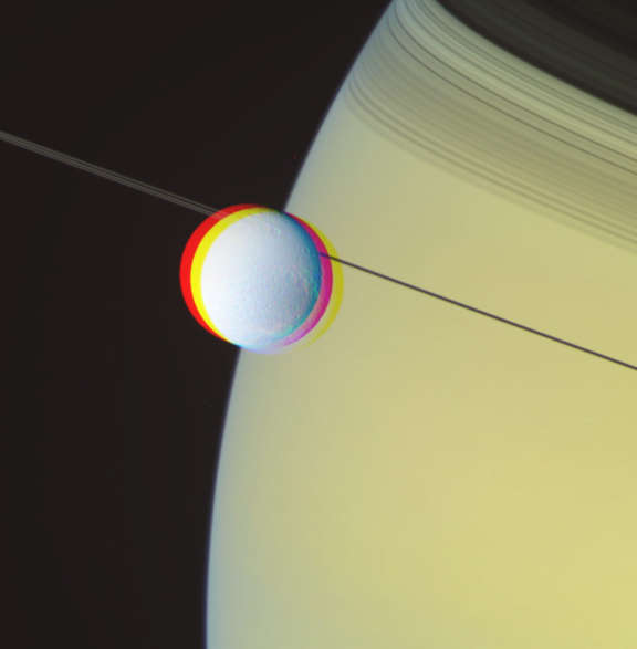 RGB color image processing: Dione and Saturn,… | The Planetary Society