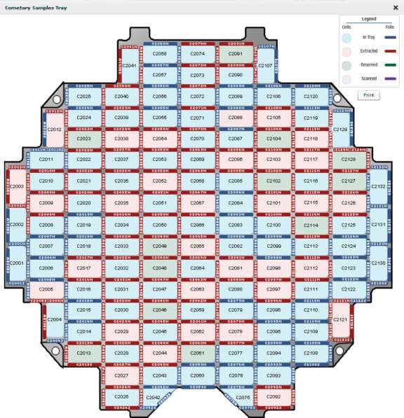 The Stardust Sample Catalog Tray View | The Planetary Society