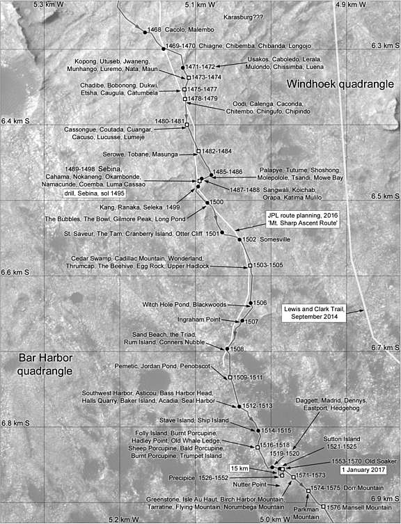 Phil Stooke's Curiosity route maps (updated… | The Planetary Society