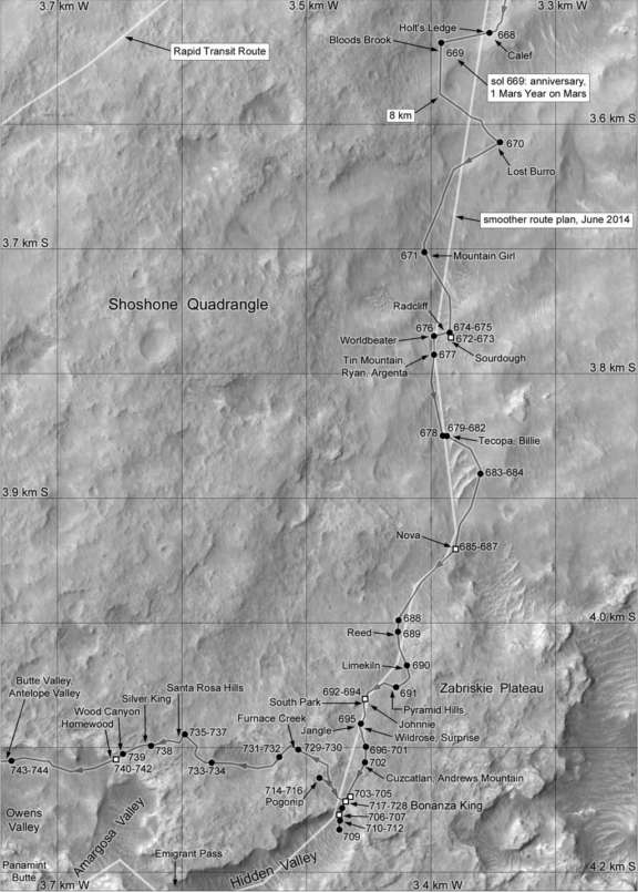 Phil Stooke's Curiosity route maps (updated… | The Planetary Society