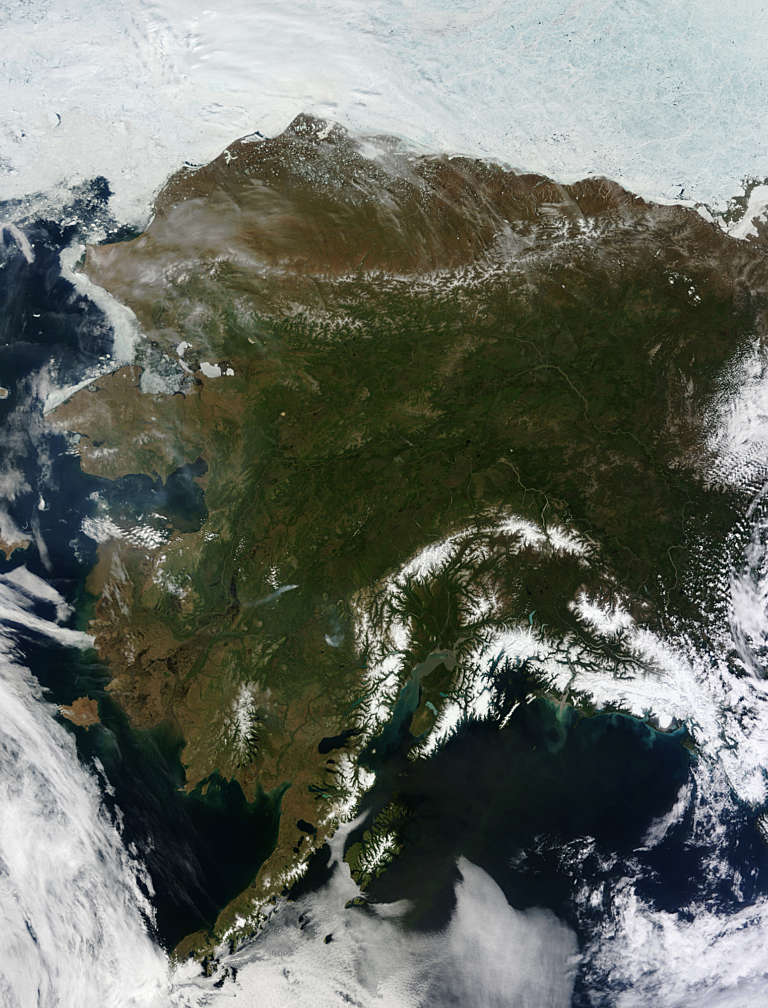 Rare cloud-free view of Alaska from Terra… | The Planetary Society