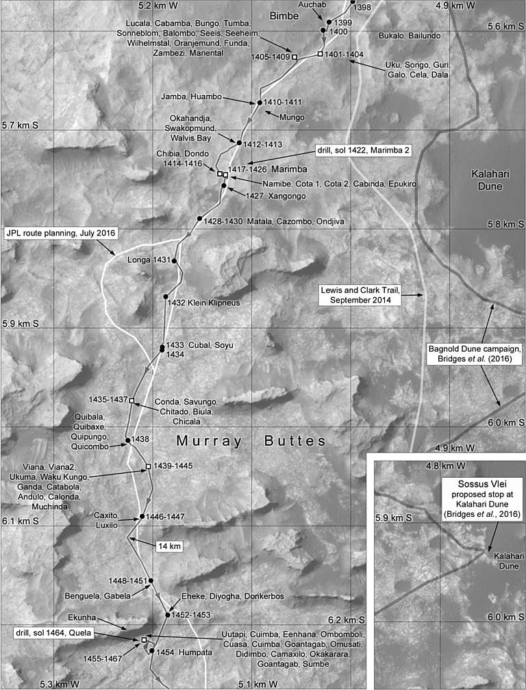 Phil Stooke's Curiosity Route Map Section 11:… | The Planetary Society