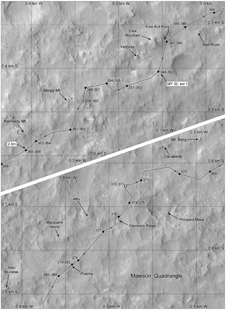 Phil Stooke's Curiosity Route Map Section 2:… | The Planetary Society