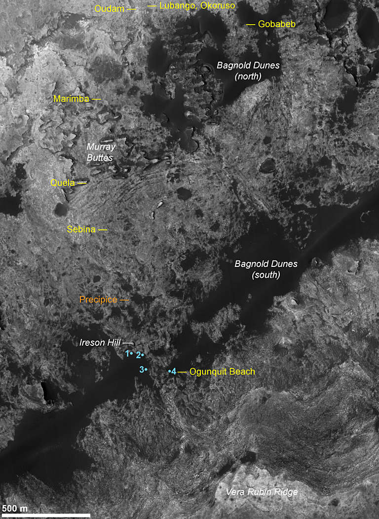 Context map for Curiosity's southern dune… | The Planetary Society