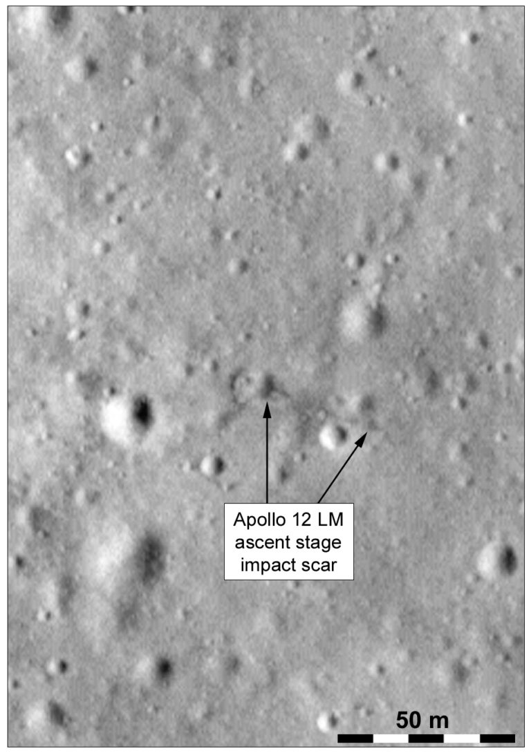 Close-up of the gouge or impact scar in LRO… | The Planetary Society