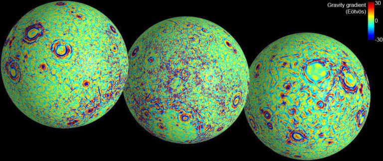 Lunar gravity gradient map | The Planetary Society